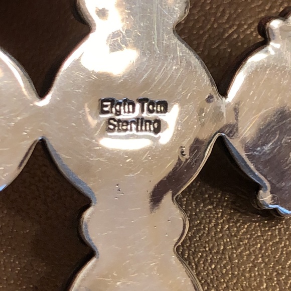 Elgin Tom | Jewelry | Elgin Tom Garnet Cross Pendant Navajo | Poshmark